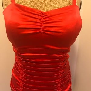 Express | Dresses | Red Silky Strapless Express Dress | Poshmark